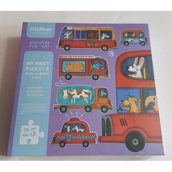 MIDEER PUZZLE GAMES - MY FIRST PUZZLE 6-IN-A-BOX! CAR MD0077 | Shopee ...