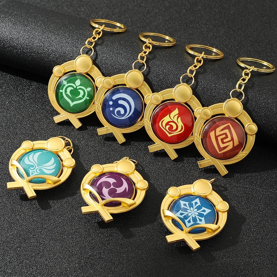 Anime Genshin Impact Keychain Element Vision God's Eye Mondstadt Liyue ...