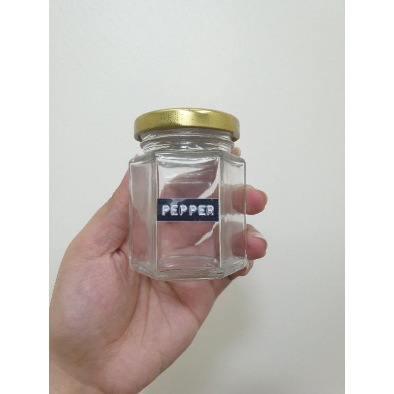 Hexagon Glass Jar 100ML | Shopee Philippines