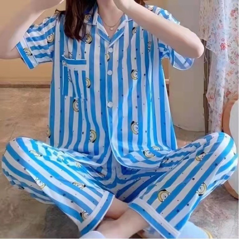 BTS Cotton Short-sleeved Trouser Suit Home Service | Shopee Philippines