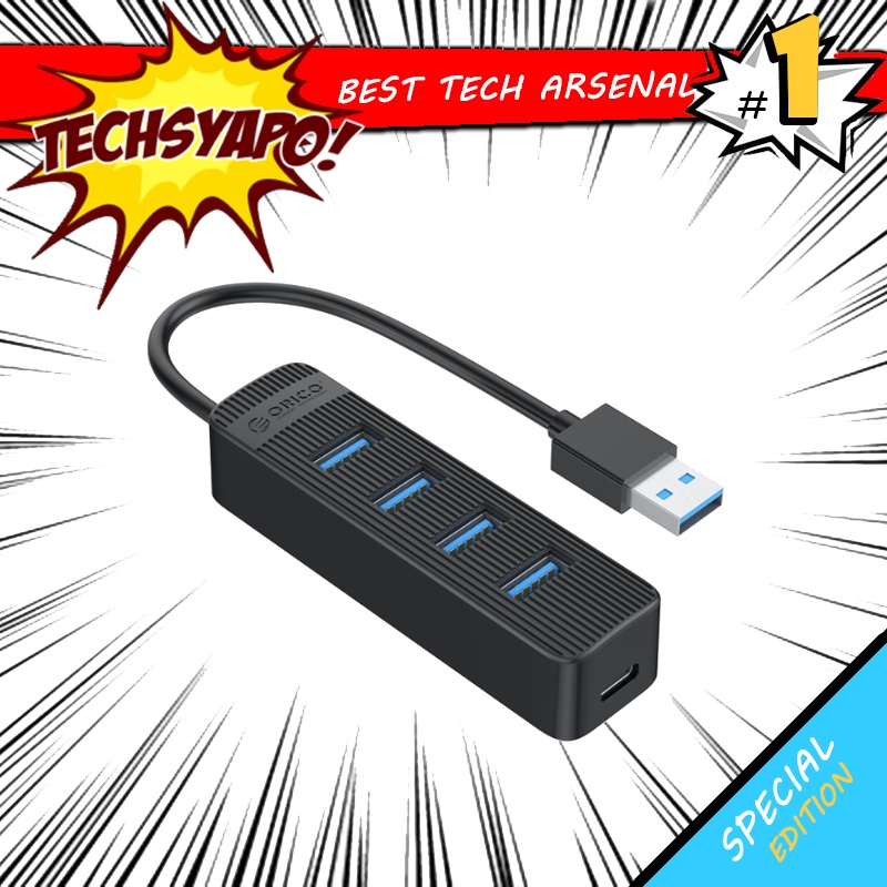 Orico Twu3 4a 4 Port Usb Hub Ac Adapter And Type C Cable Not Included