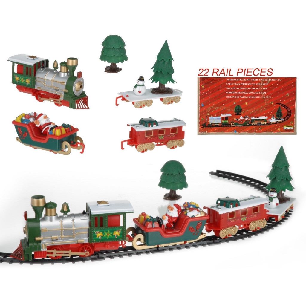 Musical Christmas Train & Carriages Christmas Tree Train Set | Shopee ...