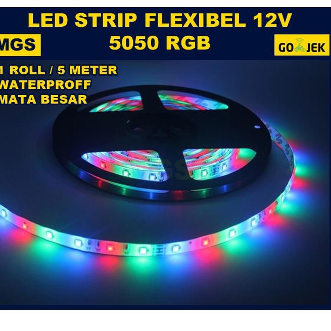 Flexible 5050 300 Led Strip Per Roll 12v Waterproof Ip65 Rgb | Shopee ...