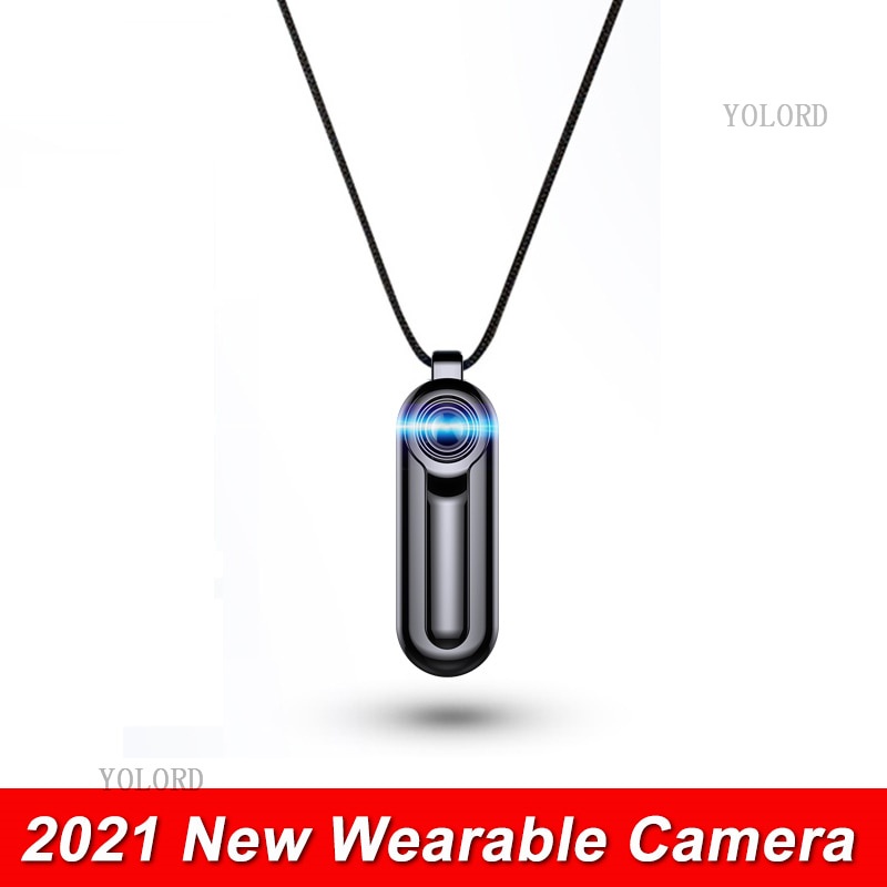 2021 New HD 1080P Wearable Necklace Pandent Mini Camera Cam Audio Voice ...