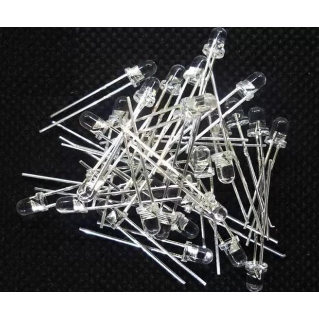 100PCS 5MM Light-emitting diode LED, 3mm Diameter / Transparent / Round ...