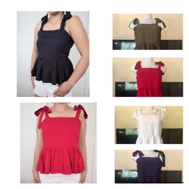 Trendy Ribbon Strap Top|High Quality| | Shopee Philippines