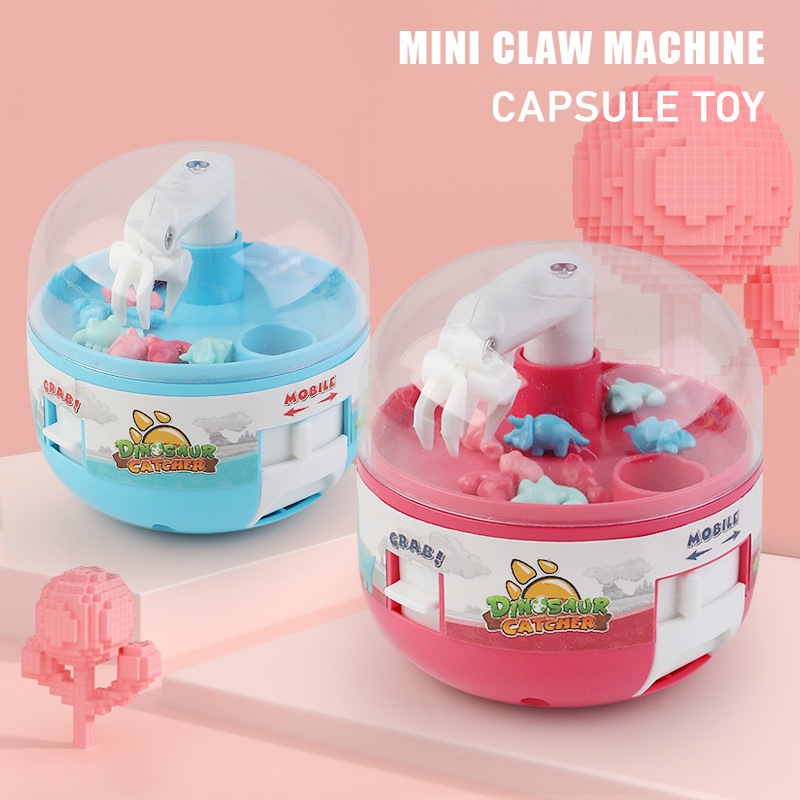 Mini Claw Machine Capsule Catcher Toy with Micro Dinosaur Figure Egg ...
