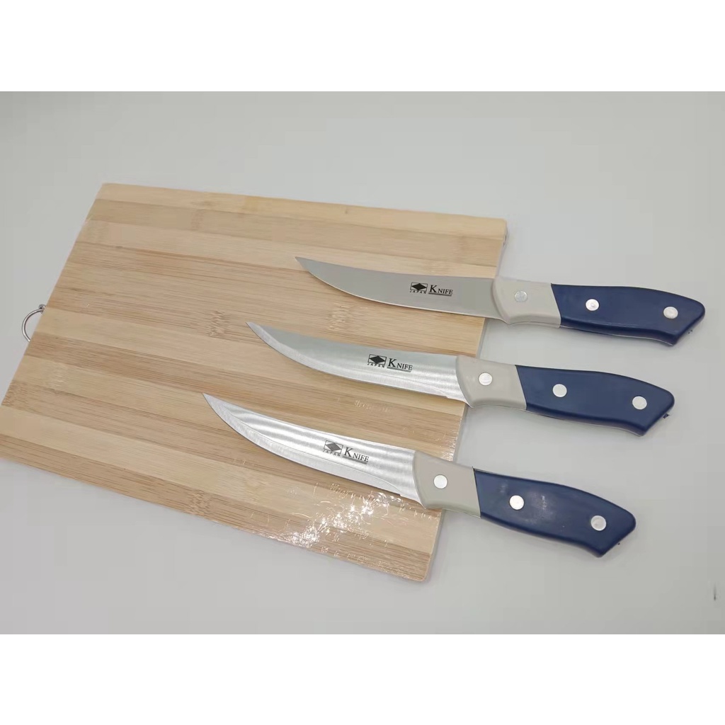 Stainless Steel Kitchen Knife Double Professional Knife | Shopee ...