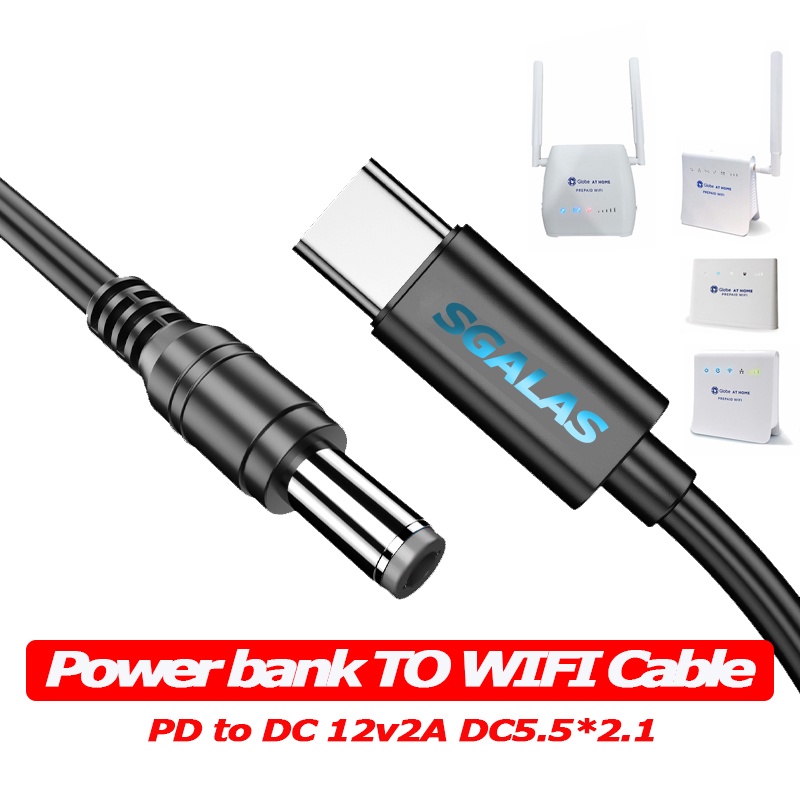 WiFi to Powerbank Cable Converter USB 5V to 12V USB Cable Connector ...