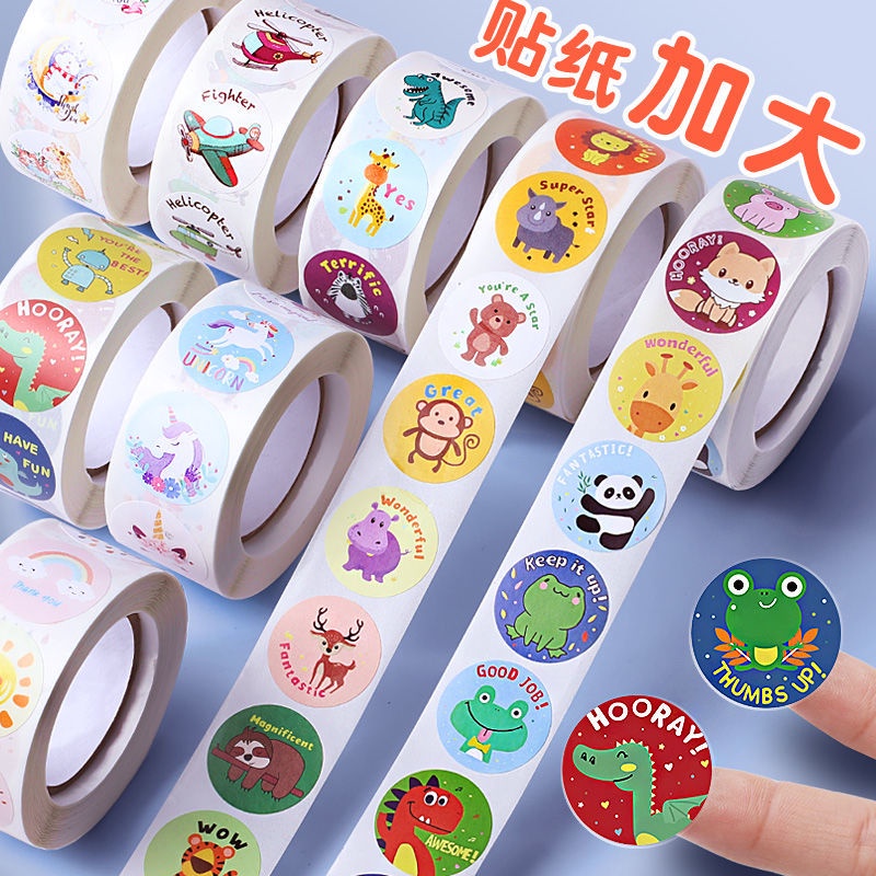 Cute Reward Stickers Roll with Word Motivational Stickers for School ...
