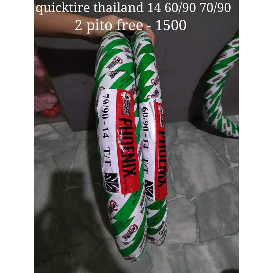 Quick tire Phoenix thailand size 14 60/90 70/90 free 2 pito | Shopee ...