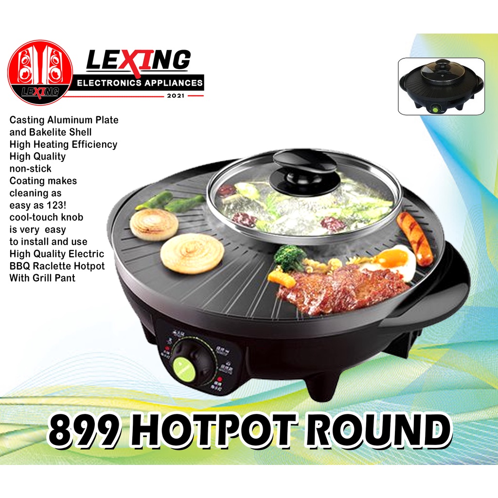 LEXING 2in1 Korean Shabu Shabu and Grill Pan SAMGYUPSAL ELECTRIC ...