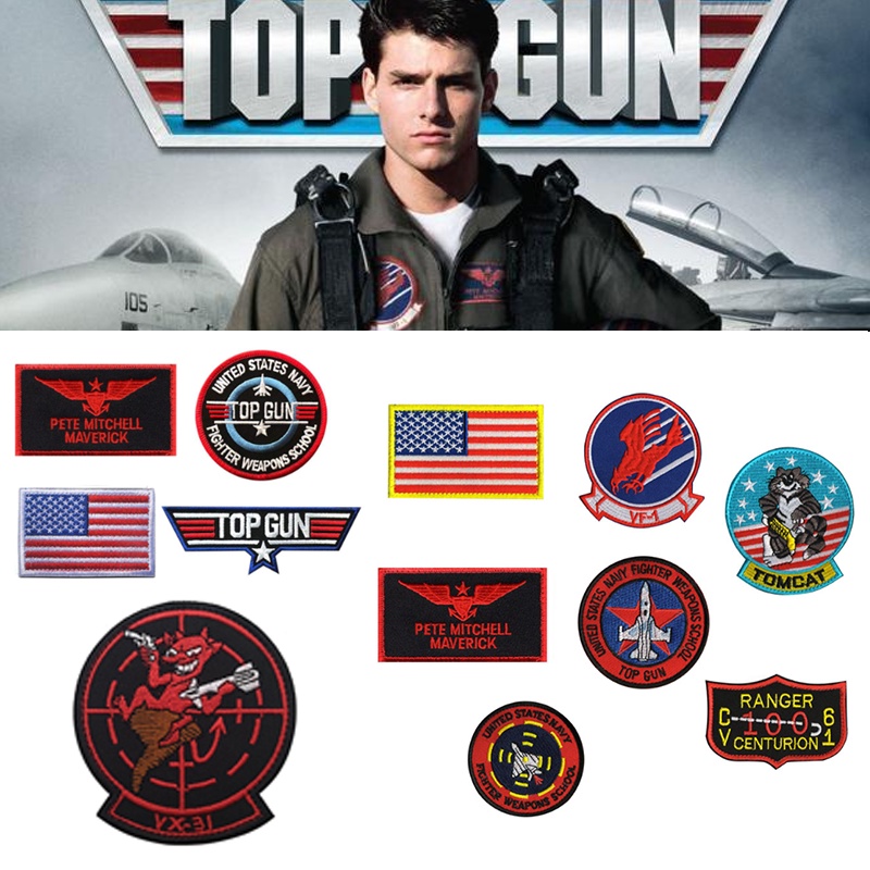 7PC 3D Embroidery VF-1/TOP GUN Aviation Pilot Eagle Patch Army Armor ...