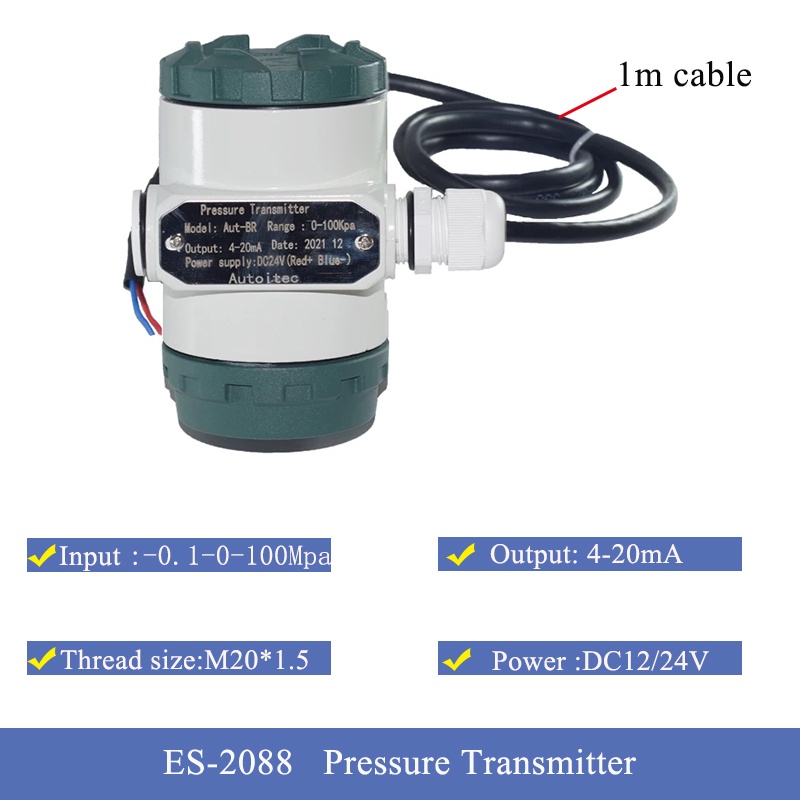 No Display 2088 Pressure Sensor Pipeline Pressure Measurement 2.5Mpa ...