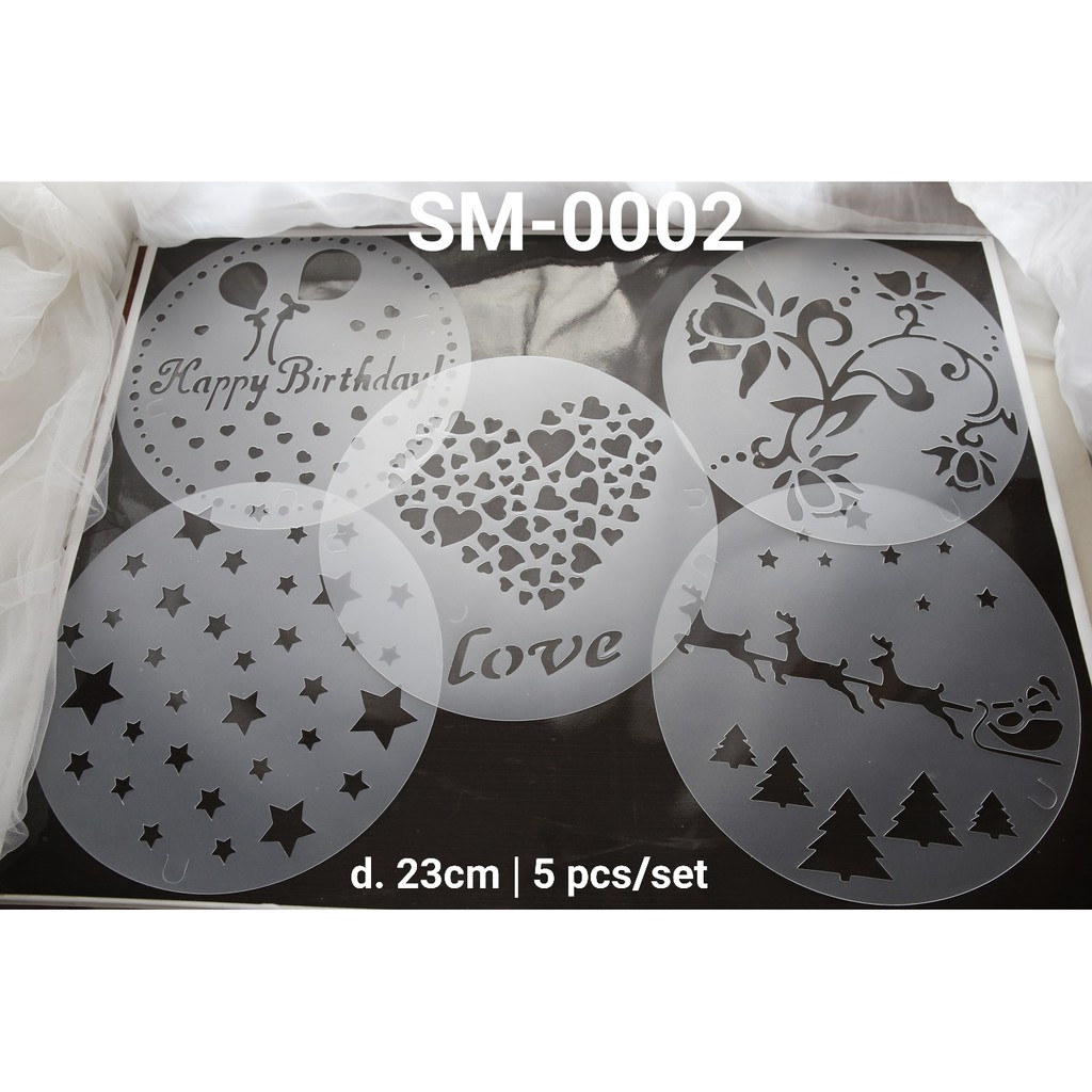 SM-0002 Stencil cake tart cake love happy birthday christmas | Shopee ...