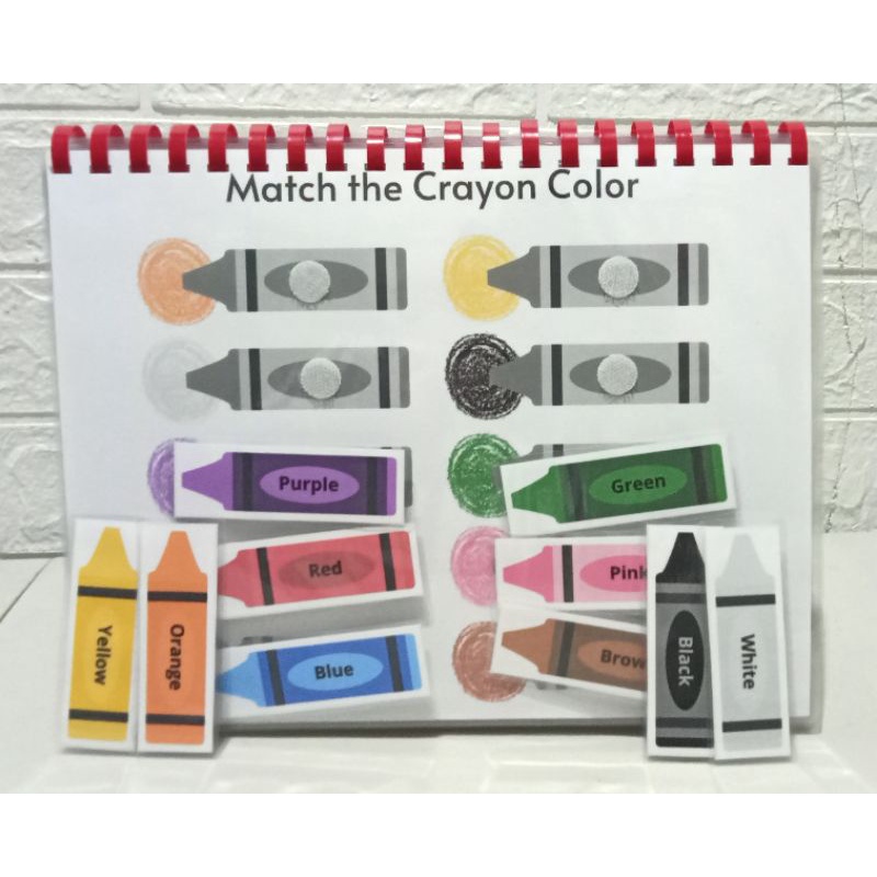 Match the Crayon Colors Busy Book Worksheet Laminated Activity | Shopee ...
