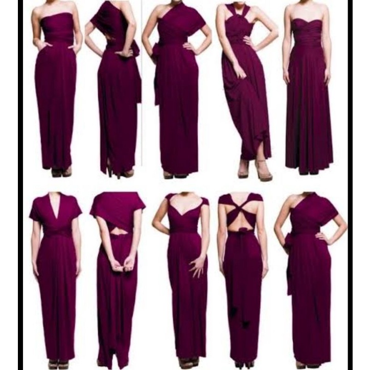 DARK MAROON Infinity Dress Floorlength with Attached Tube | Shopee ...