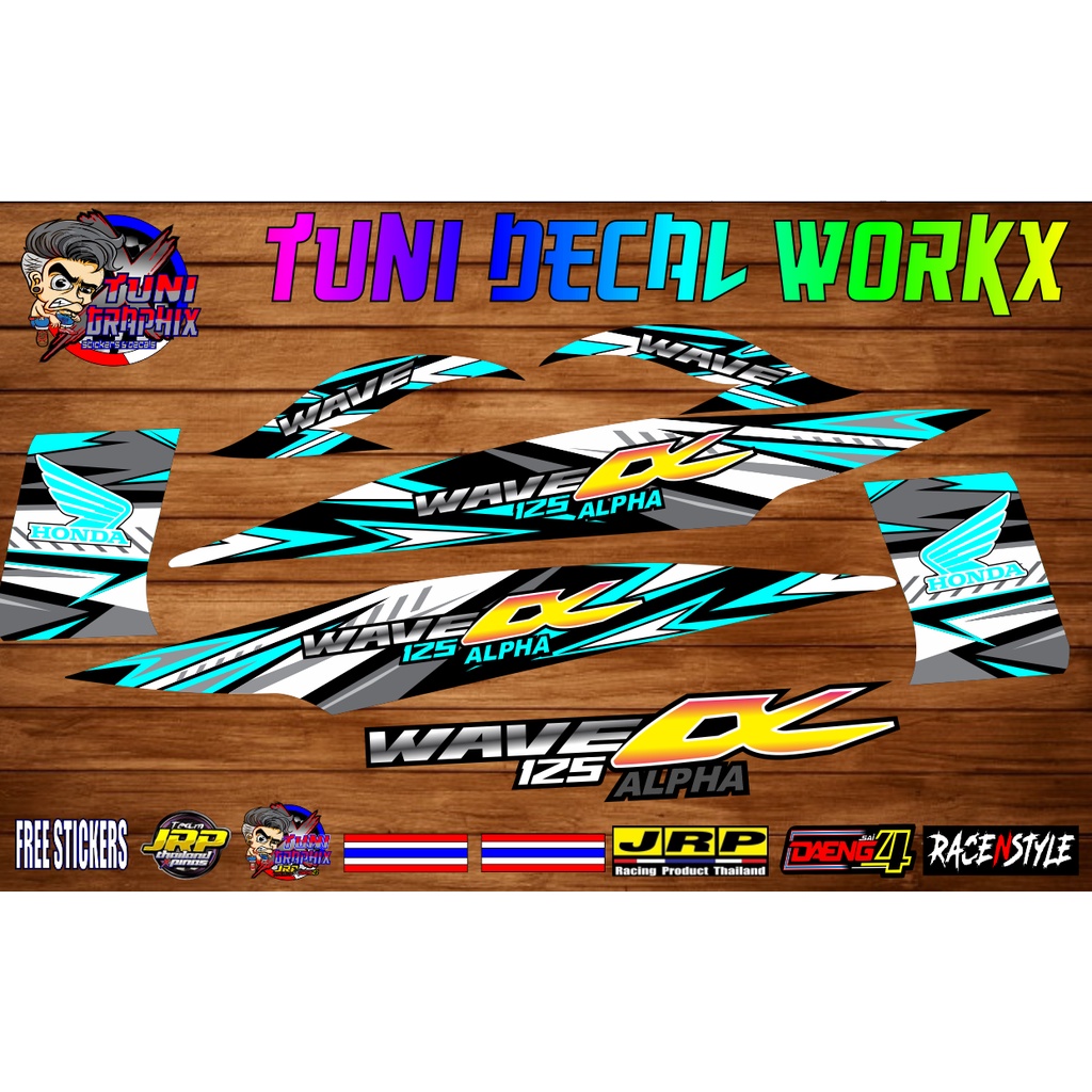 Honda Wave 125 CX Alpha Gilas Stock Decals (9 colors) | Shopee Philippines