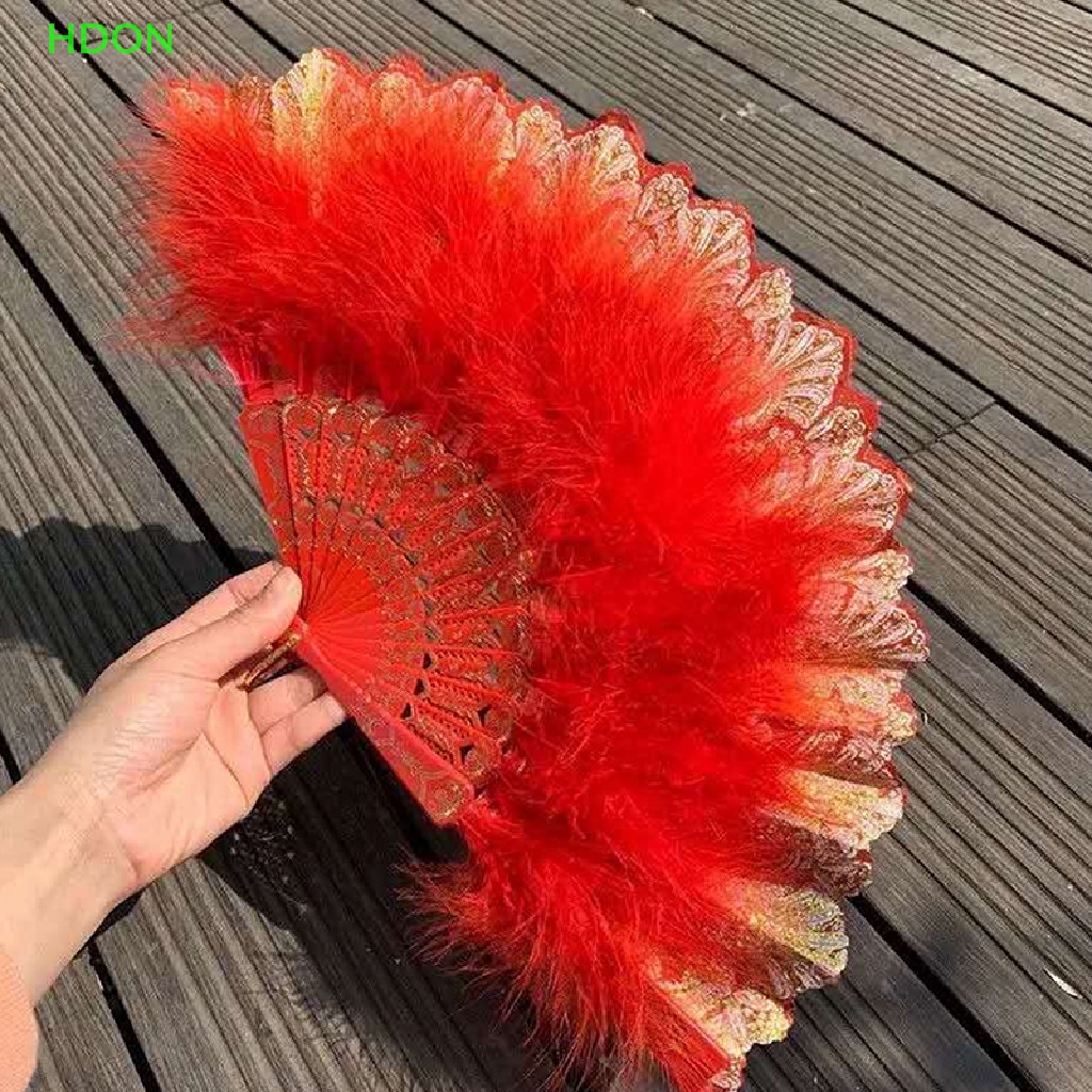 HD Lolita Feather Folding Fan Fairy Dark Gothic Court Dance Wedding ...