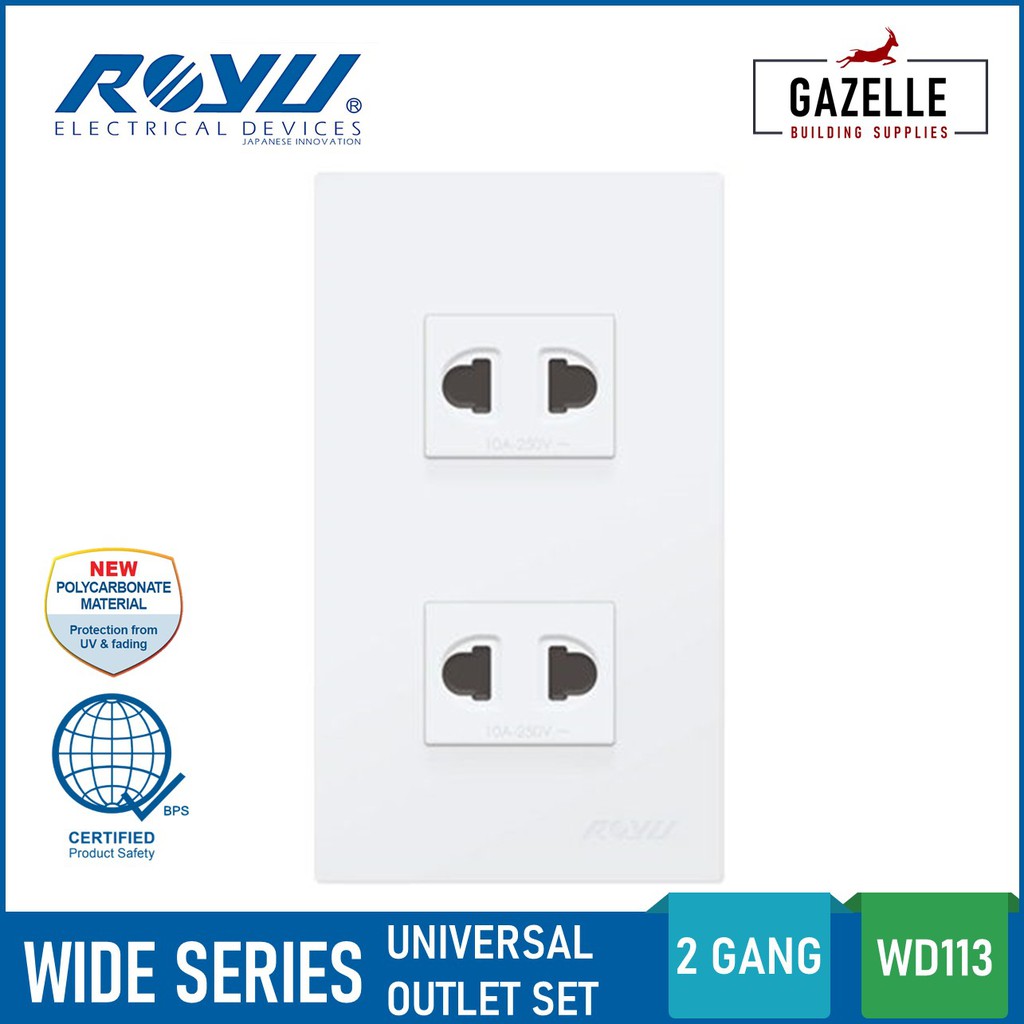 Royu Wide Series Switches and Outlet Sets - Universal / Duplex ...