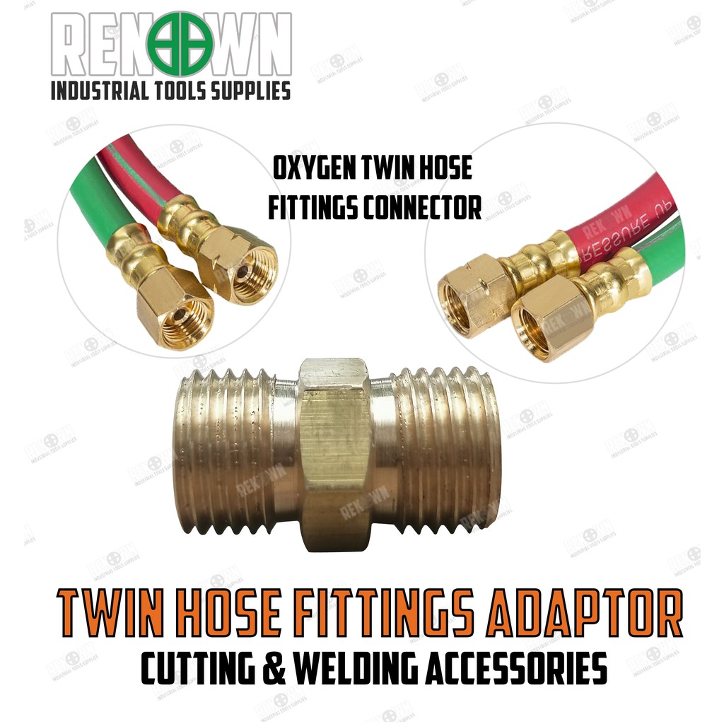 Oxygen / Acetylene Twin hose Fittings Connector / Nipple / Adaptor ...