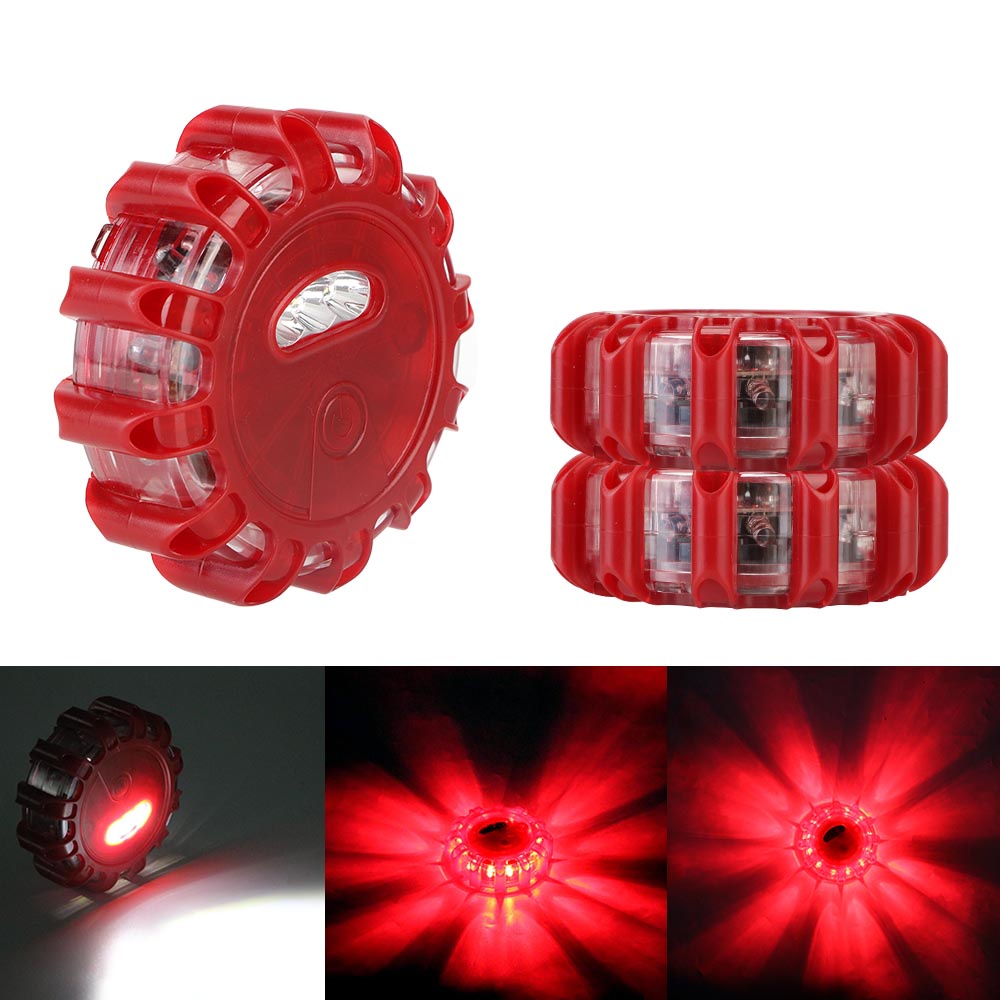 LED Emergency car Lights Safety Barricade Light Round Warning Beacon ...