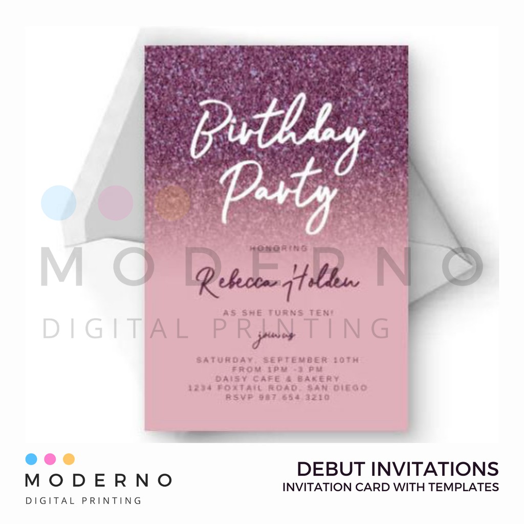 Debut And Birthday Invitation Card With Free Templates Shopee Philippines