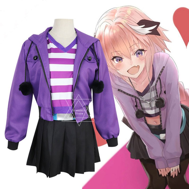 1 Set Anime Fate/Apocrypha Astolfo Cosplay Purple Casual Sport Long ...