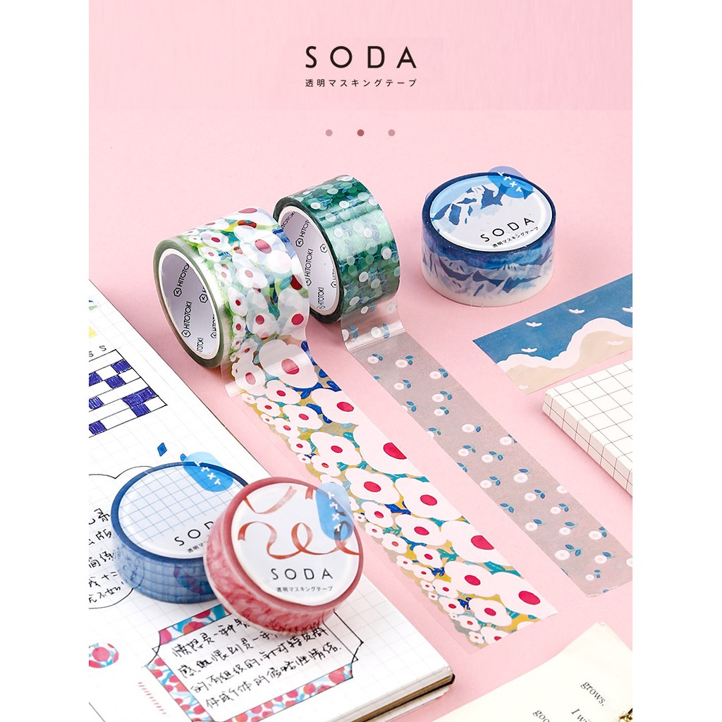 KING JIM HITOTOKI SODA TRANSPARENT MASKING TAPE - 20MM | Shopee Philippines