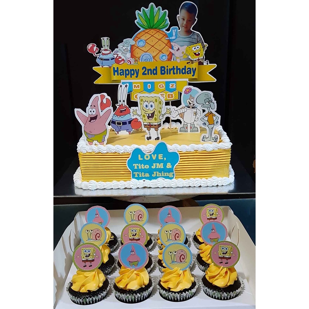 Sponge bob Theme Customized Cake Topper | Shopee Philippines