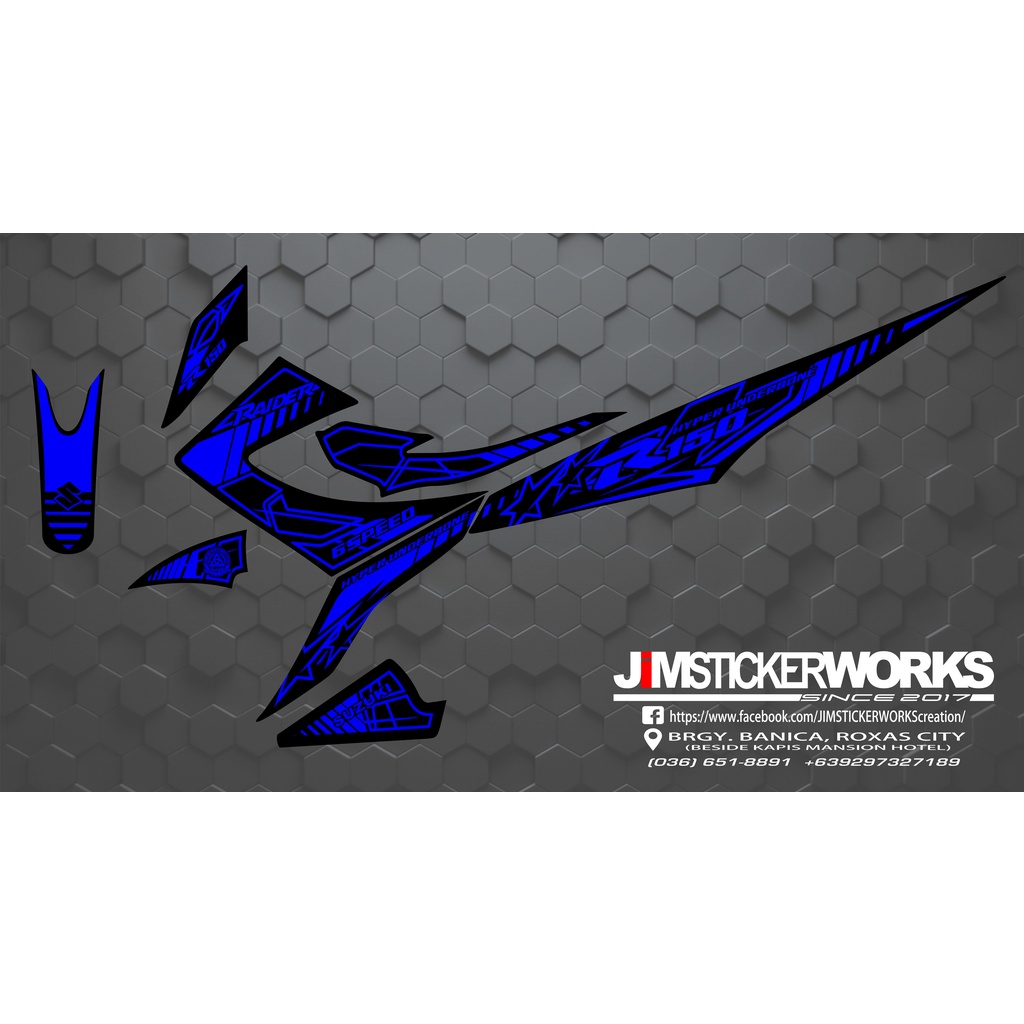 RAIDER 150 Full DECALS KIT 3M reflective stickers (mags at batok di ...