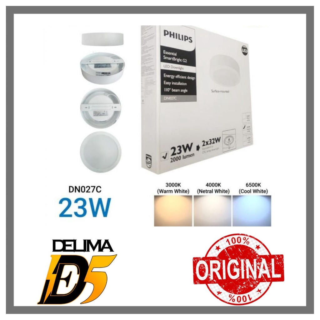 Philips LED Downlight DN027C 23W (CW - White / WW - Yellow / NW - Young ...