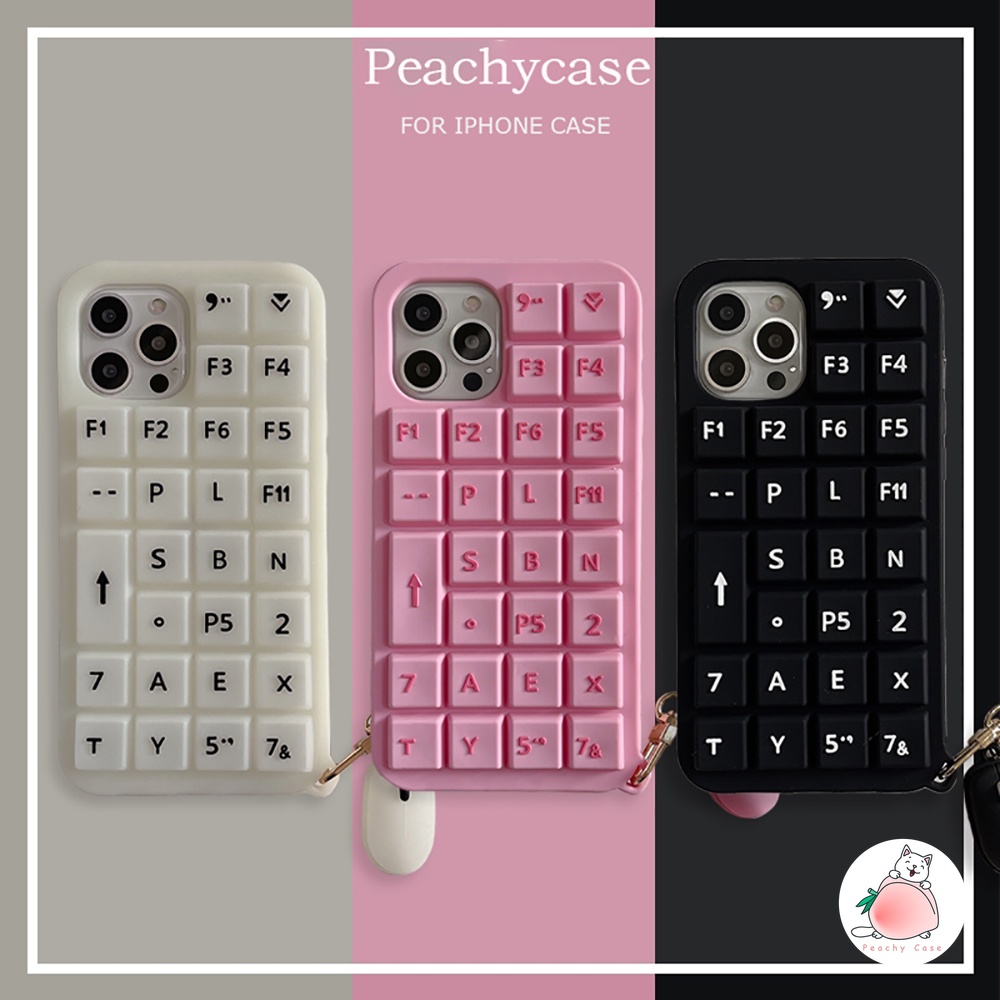 Glow In The Dark Keyboard Push Pop Phone Case for iPhone 15 14 13 12 11 ...