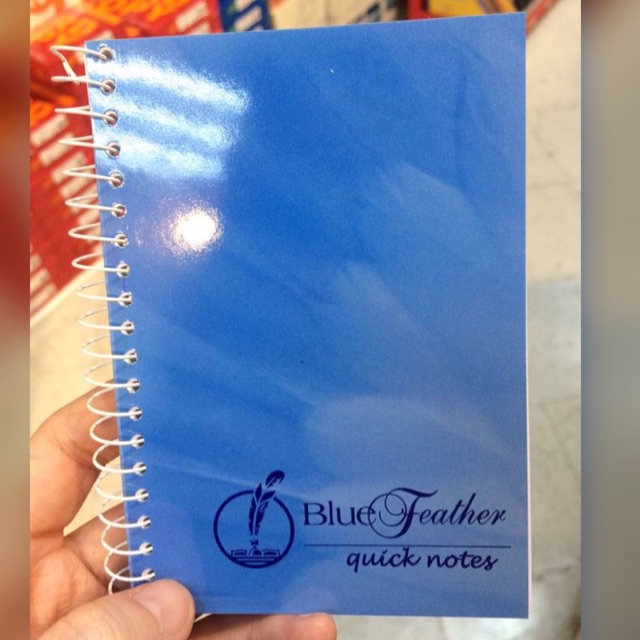 Blue feather pocket notes spiral notebook | Shopee Philippines