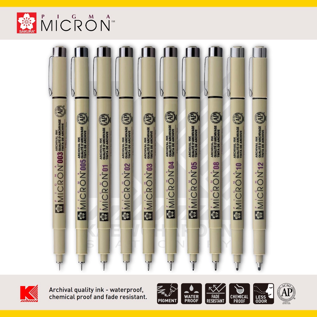 Sakura Pigma Micron Drawing Pen [8 Sizes Available] 1 | Shopee Philippines