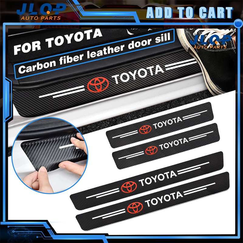 4pcs Carbon Side Step Car Door Sticker Threshold Strip Protection ...