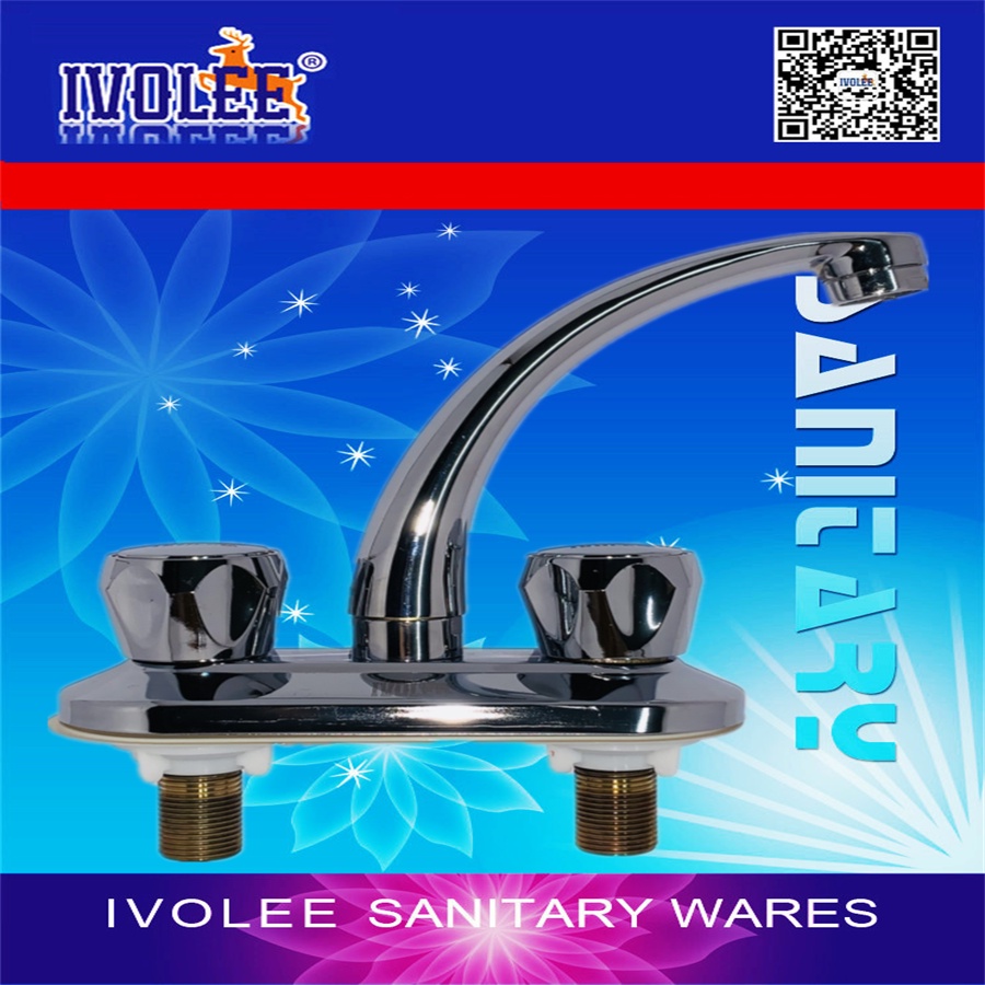 Ivolee IV-1005 Lavatory Faucet Center Faucet - Round Type Handle Hot ...