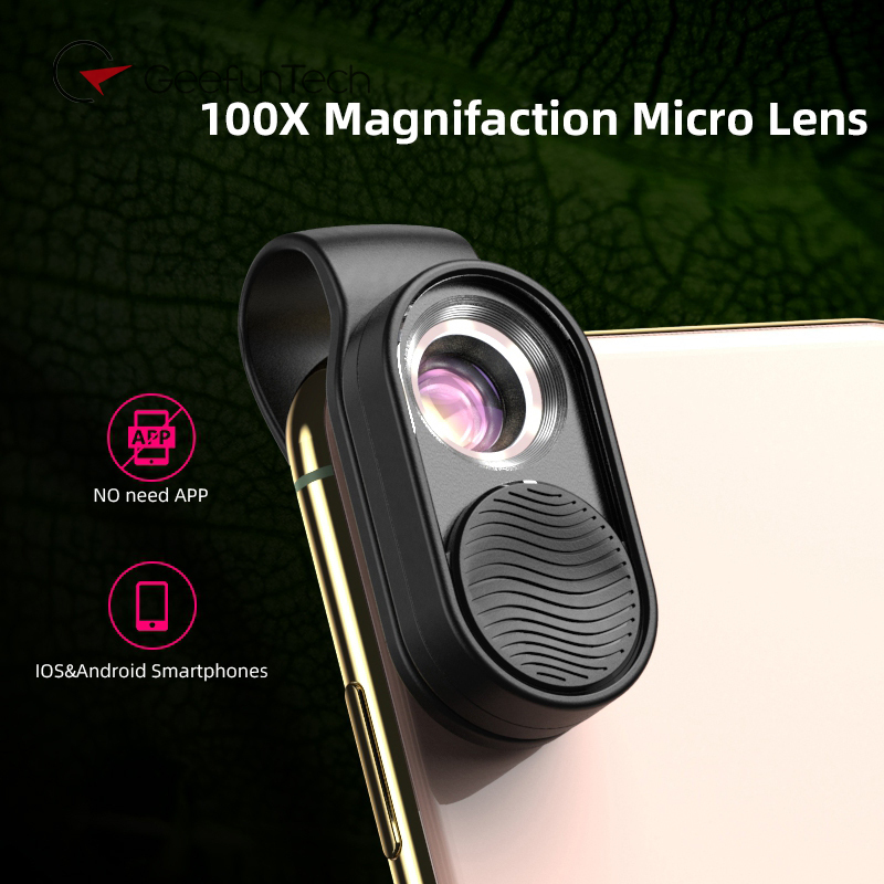 Geefuntech 100x Microscope Micro Lens Mobile Phone Mini Magnifying Led ...