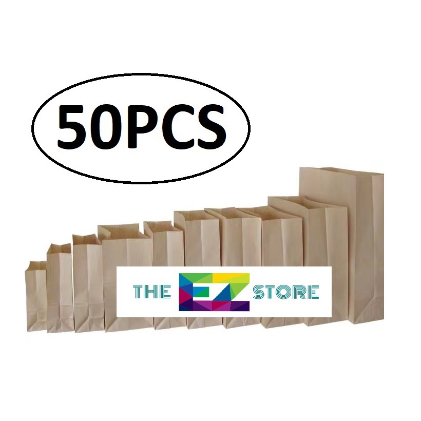 50pcs All Size Brown Paper Bag Notion Bag | Shopee Philippines