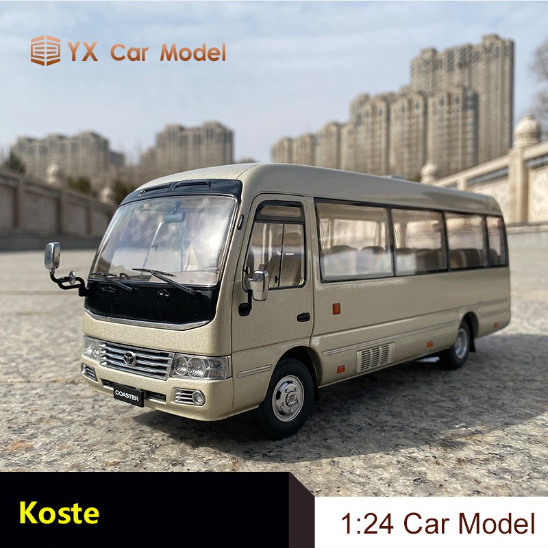 Diecast Car Model 1:24 Toyota Coaster van alloy car model classic bus ...