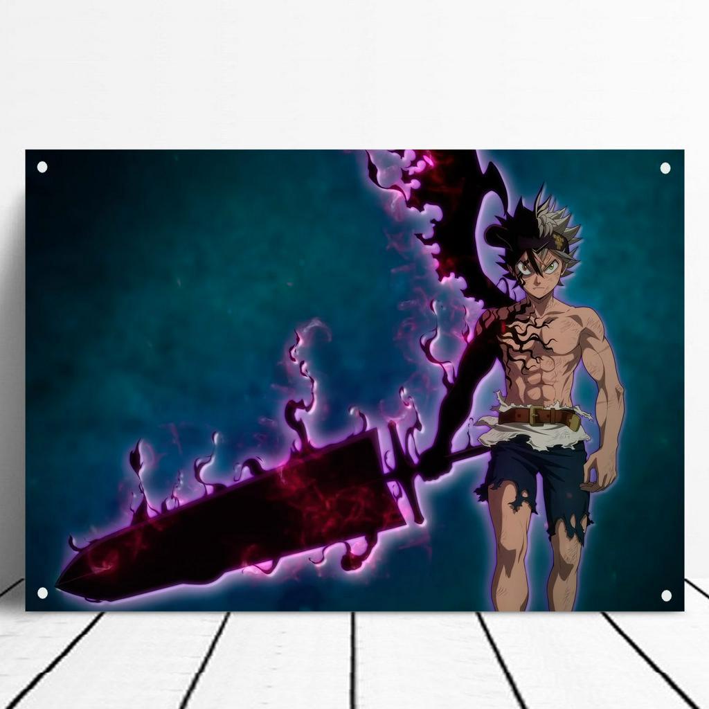 Black Asta Sword Black Clover Metal Poster Tv Shows Movie Game Anime ...