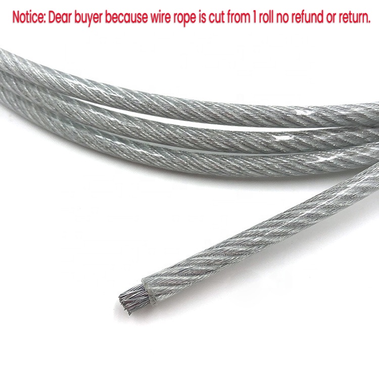 PVC Coated Wire Rope Galvanized Core Plastic Coated Steel Cable Rust ...