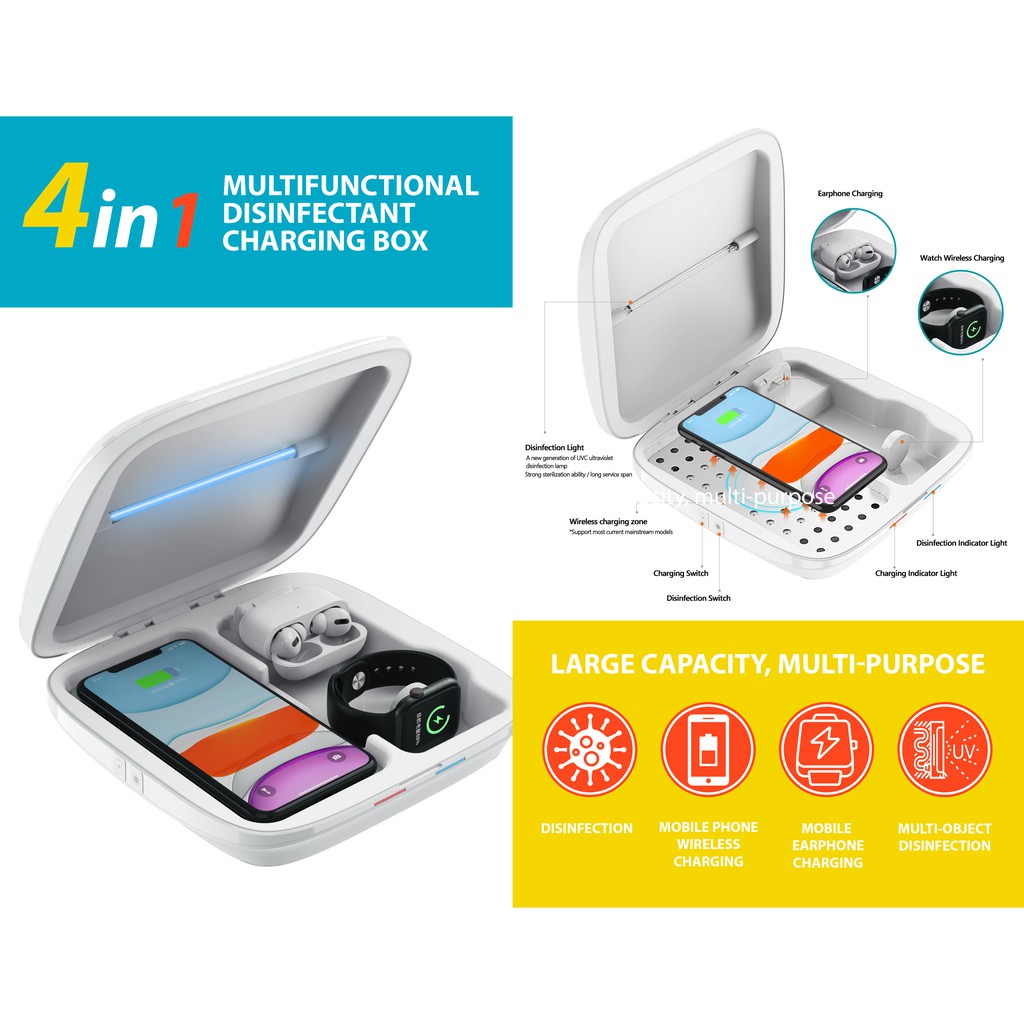 PORTABLE 4 IN 1 DISINFECTANT CHARGING BOX | Shopee Philippines