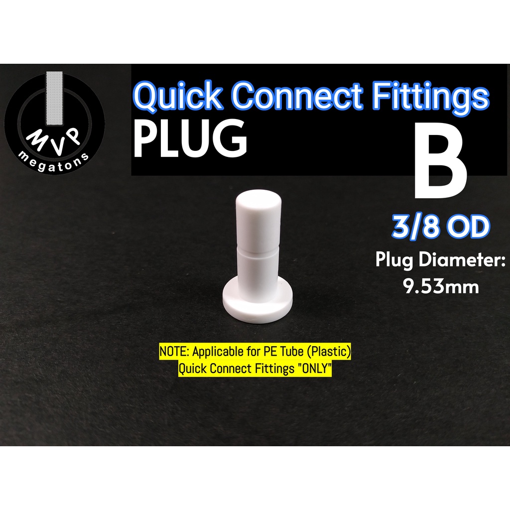 PLUG for Quick Connect Fittings 1/4"OD or 3/8"OD Reverse Osmosis RO ...