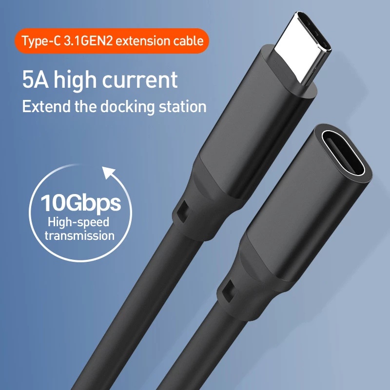 HDMI 4K USB 3.1 Type C Extension Cable 5A 100W Fast Charge 10Gbps Data ...
