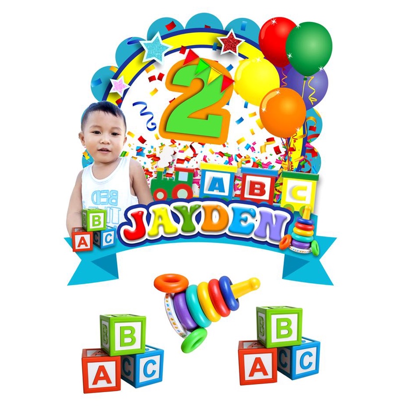 Customize Cake topper ABC Theme | Shopee Philippines