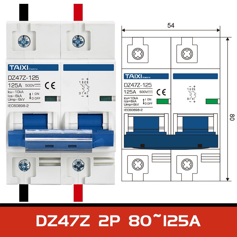Solar Energy PV MCB 1000V Miniature DC Circuit Breaker 2P 60A 500V ...
