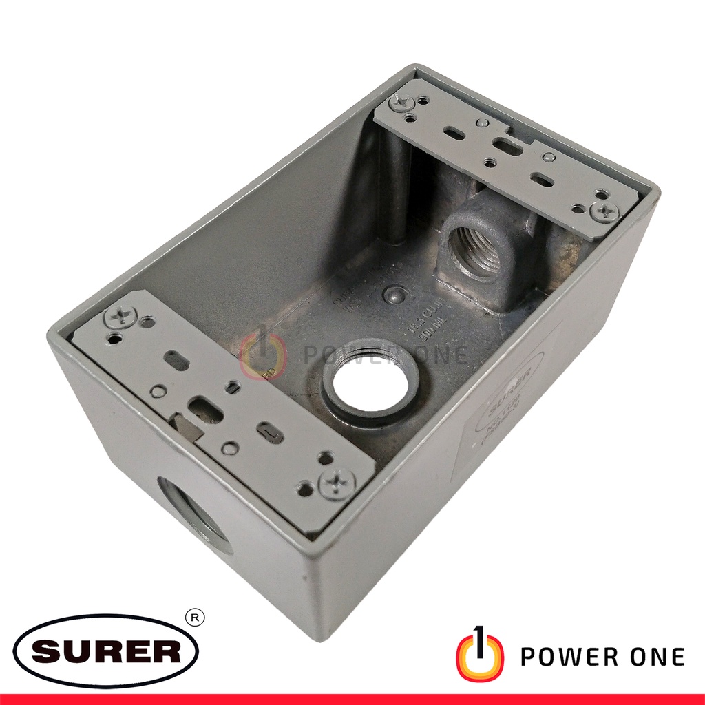 Surer 1120 Cast Aluminum 1-Gang Junction Utility Box (Three-1/2" Holes ...