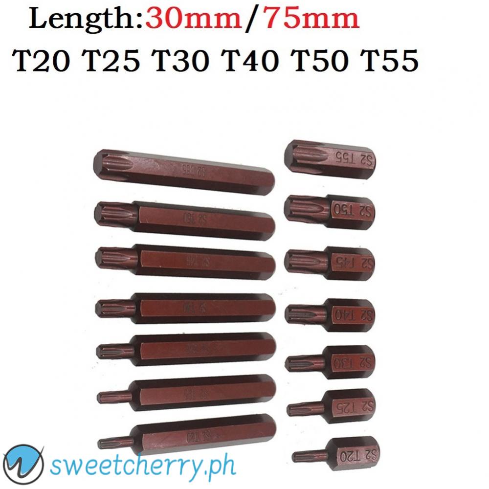 1Pcs Torx Star Screwdriver Bit 30mm&75mm Hex Shank T20/T25/T30/T40/T45/T50/T55 | Shopee Philippines