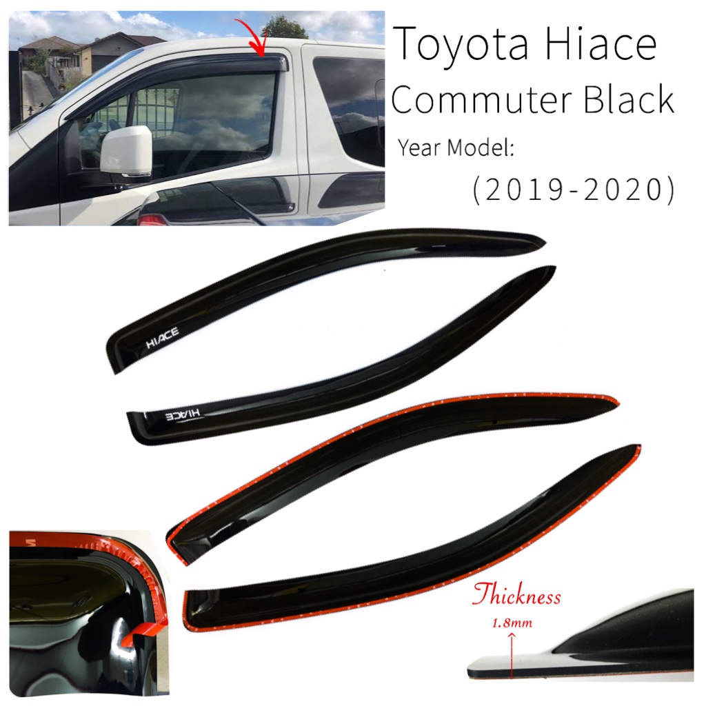 LD TOYOTA HIACE COMMUTER 2019-2020 RAIN VISOR WINDOW VISOR DEFLECTOR (1 ...